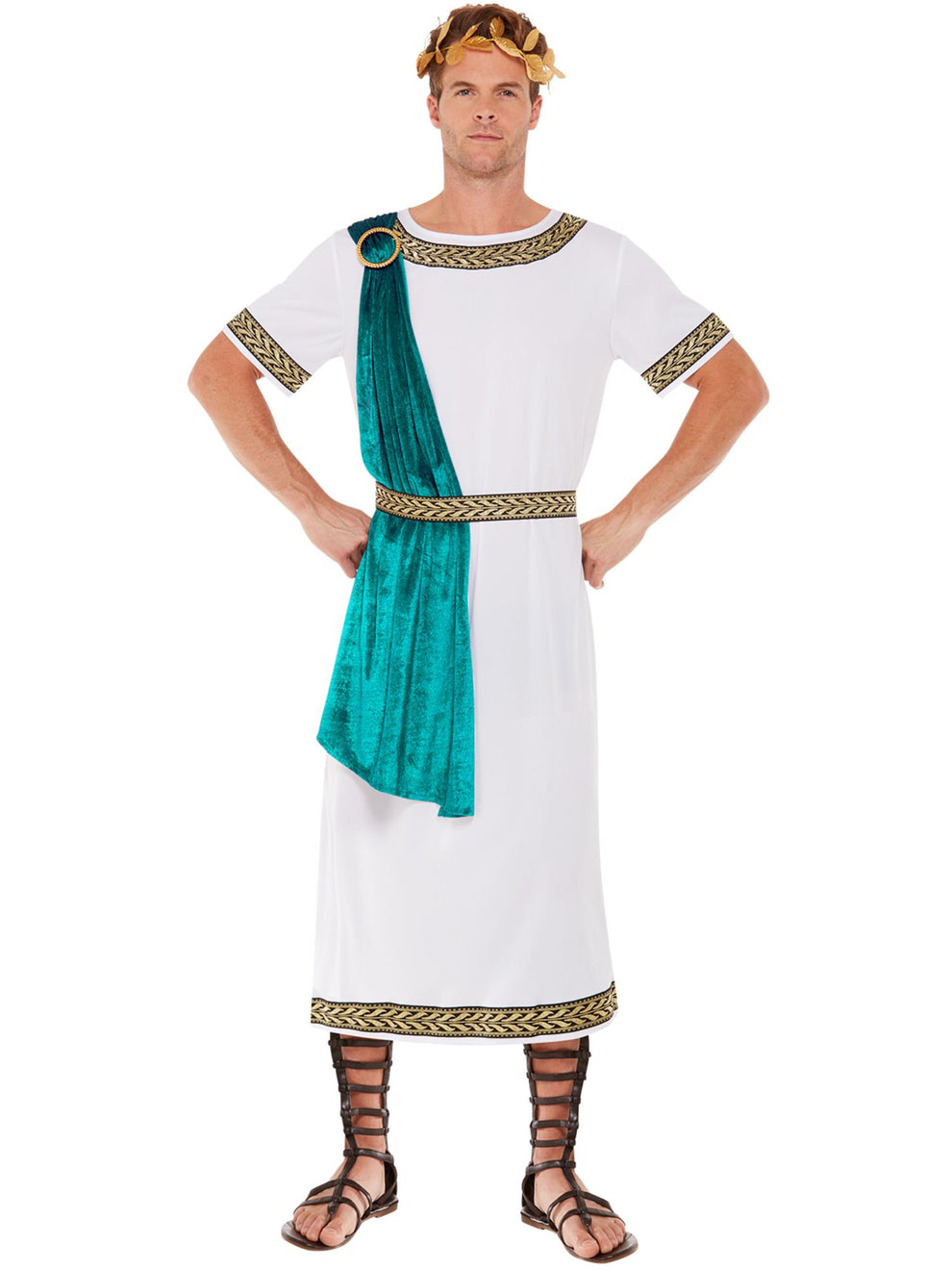 Deluxe Roman Empire Emperor Toga Costume, White | Smiffys.com.au ...