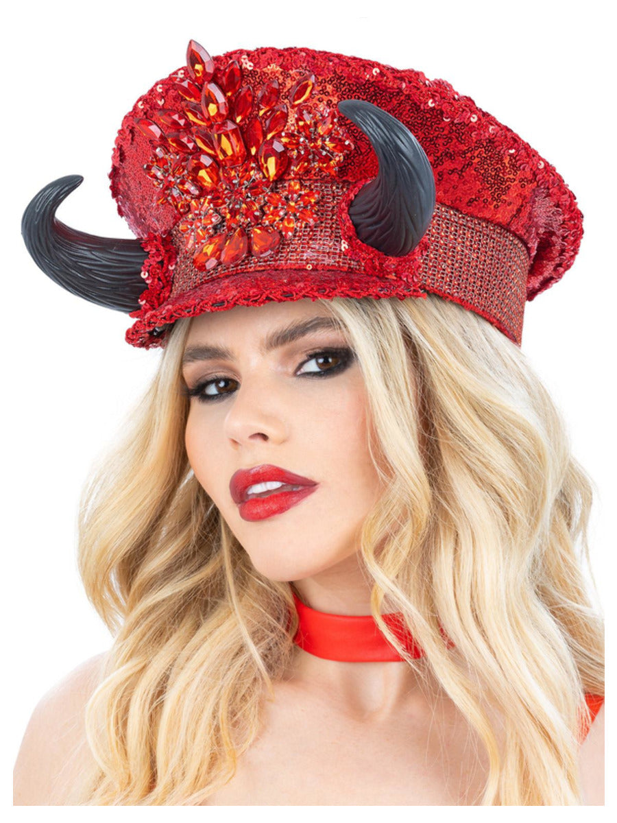 Fever Deluxe Devil Sequin Captains Hat | Smiffys.com.au – Smiffys Australia