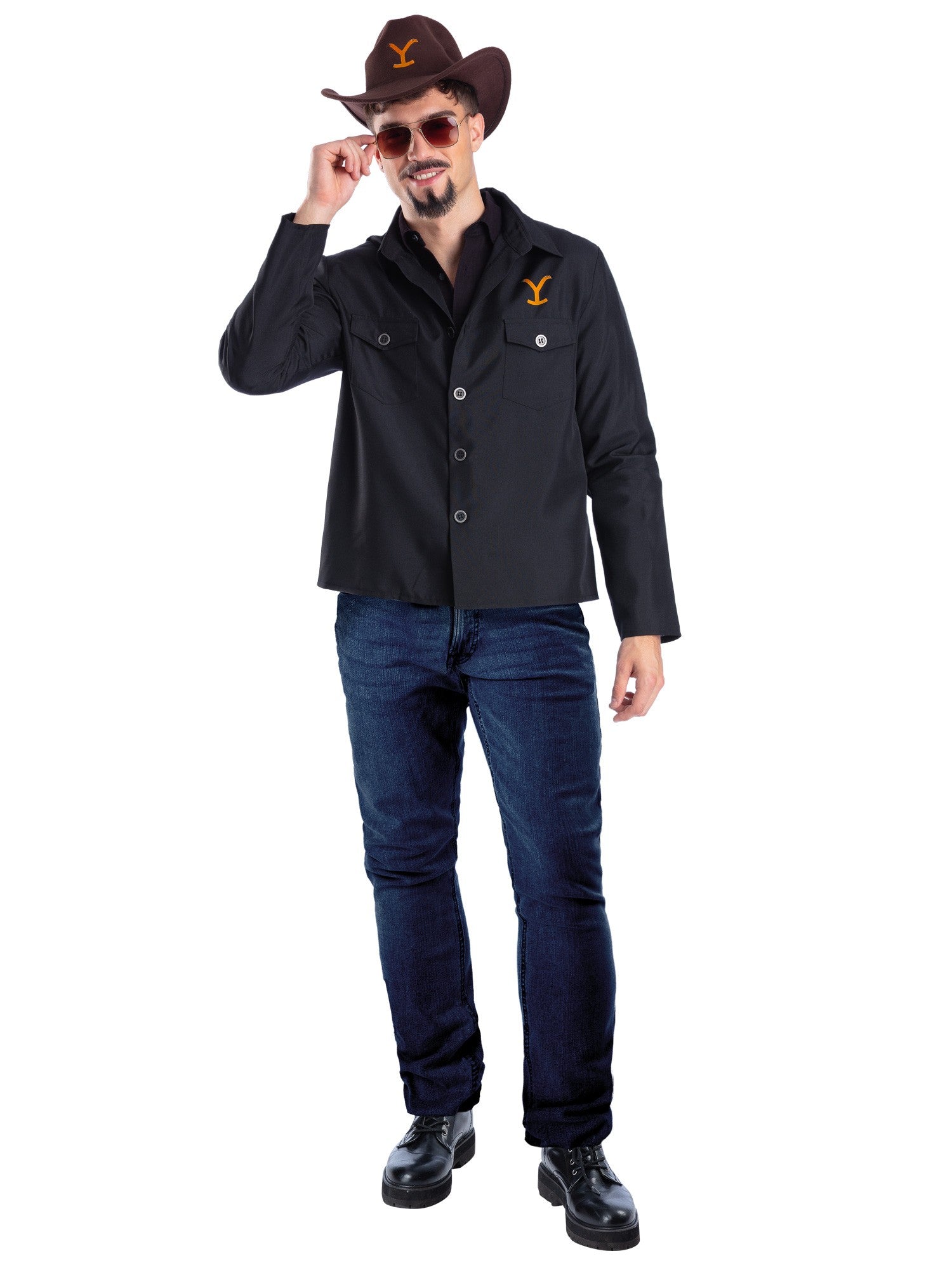 Yellowstone Rip Wheeler Kit Jacket with Goatee, Tash, Sunglasses & Hat ...