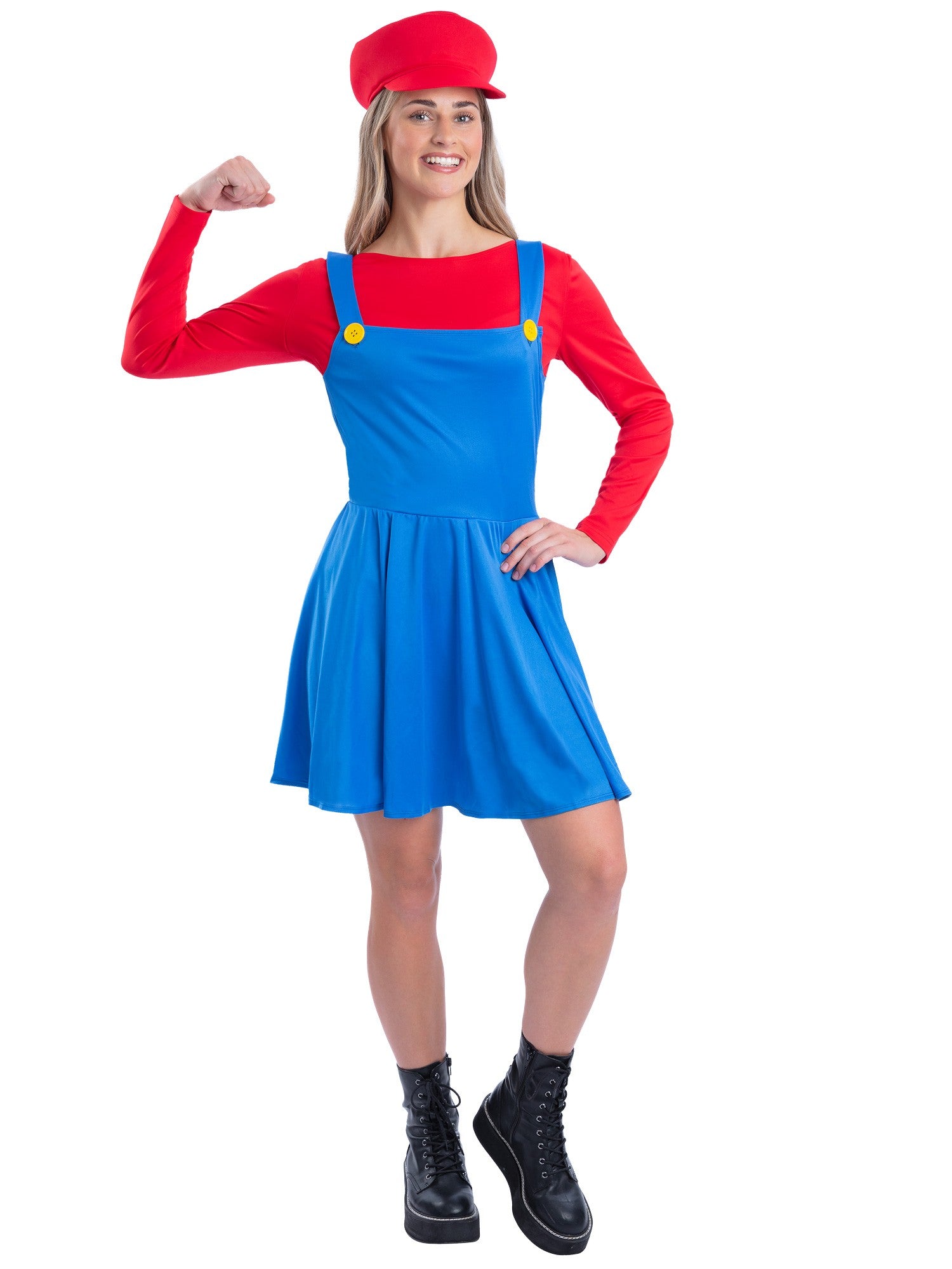 Red Plumber Costume with Top, Dress & Cap – Smiffys Australia